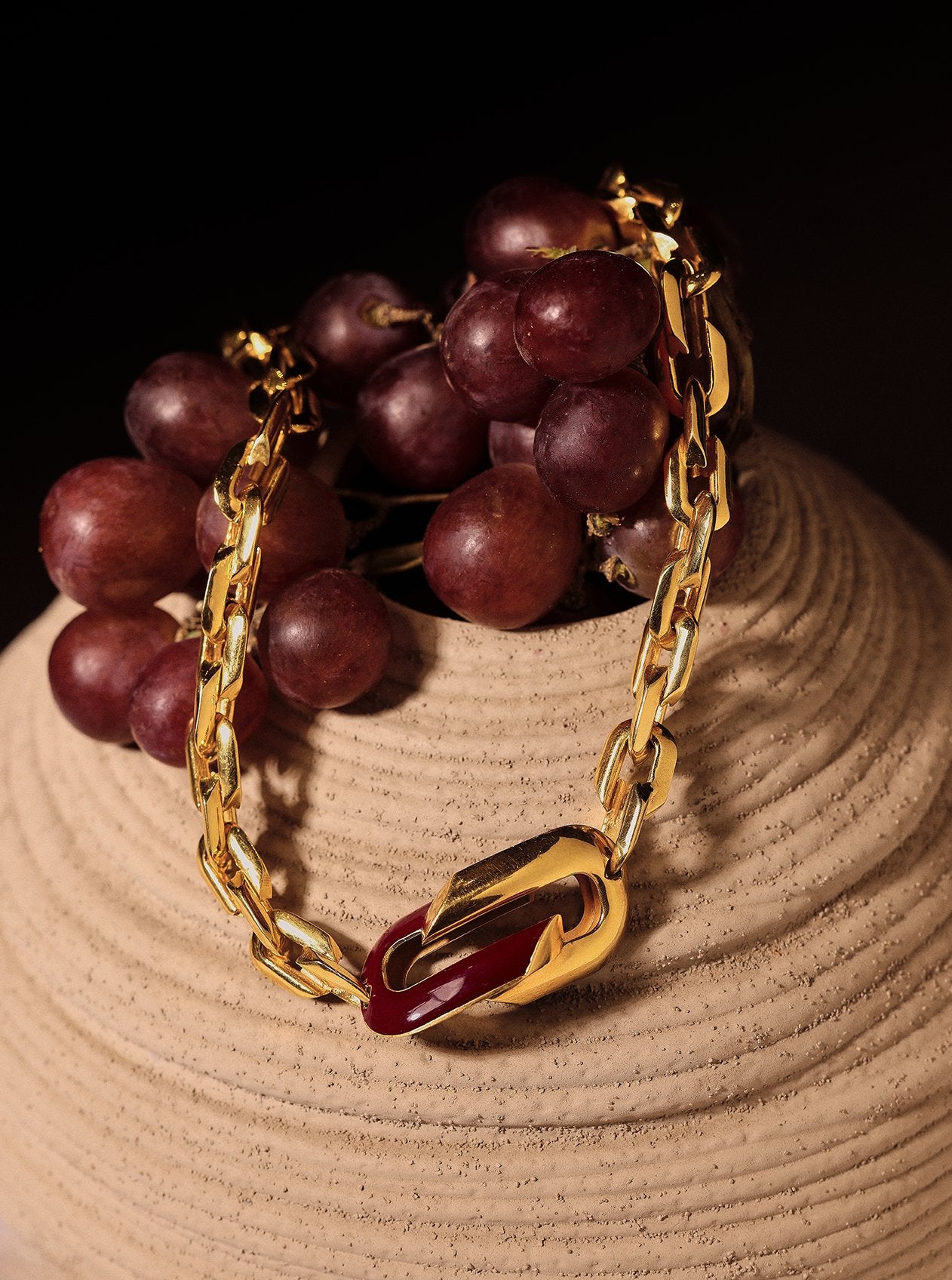 Juicy Sakli Link Chain - Midnight Maroon - MISHO